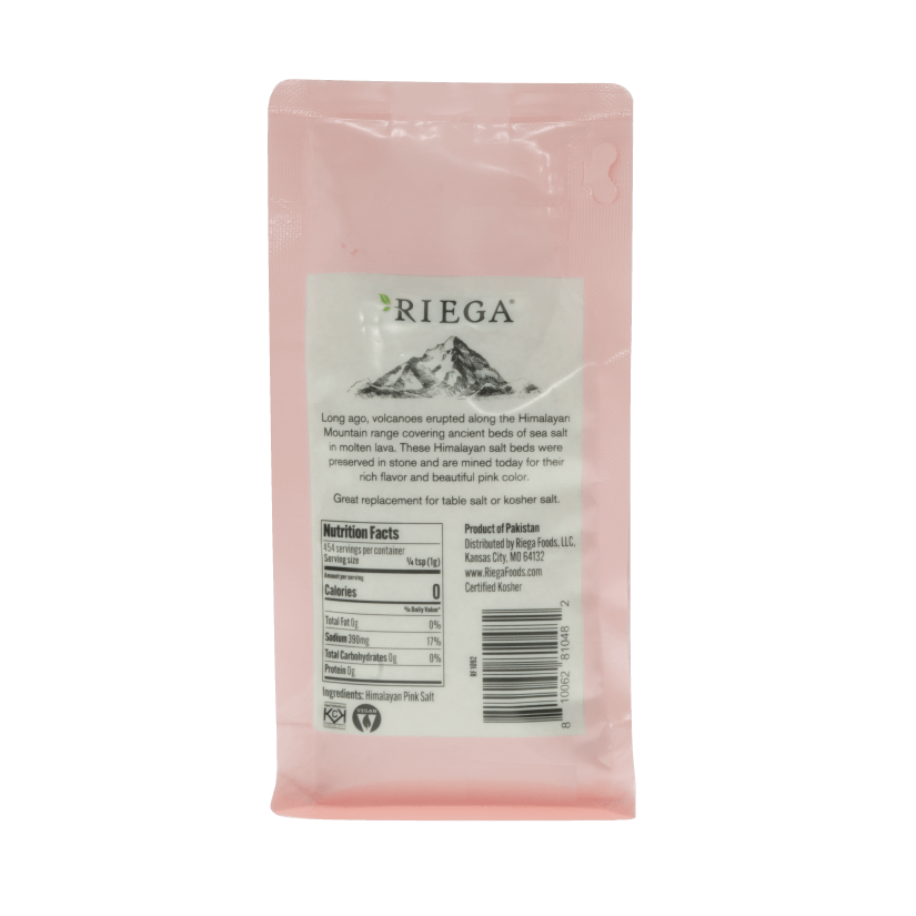 Riega® Himalayan Pink Salt 1 lb. Bag - Riega® Foods, LLC.